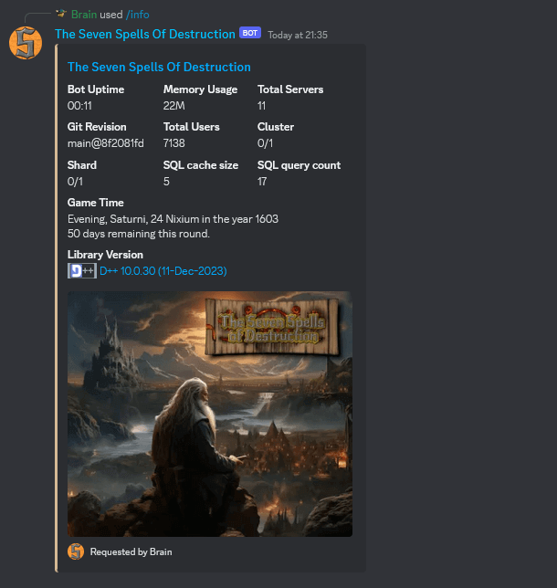 Discord RPG Bot Commands - The Seven Spells Of Destruction Discord RPG Bot