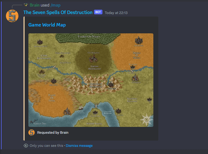 Discord RPG Bot Commands - The Seven Spells Of Destruction Discord RPG Bot