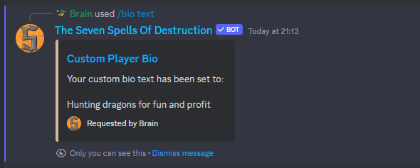 Discord RPG Bot Commands - The Seven Spells Of Destruction Discord RPG Bot